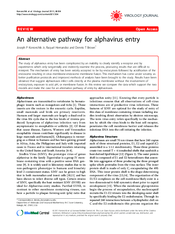 (PDF) An alternative pathway for alphavirus entry