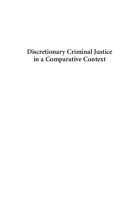 (PDF) Discretionary Criminal Justice in a Comparative Context