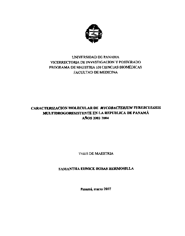 (PDF) Caracterización molecular de Mycobacterium tuberculosis ...