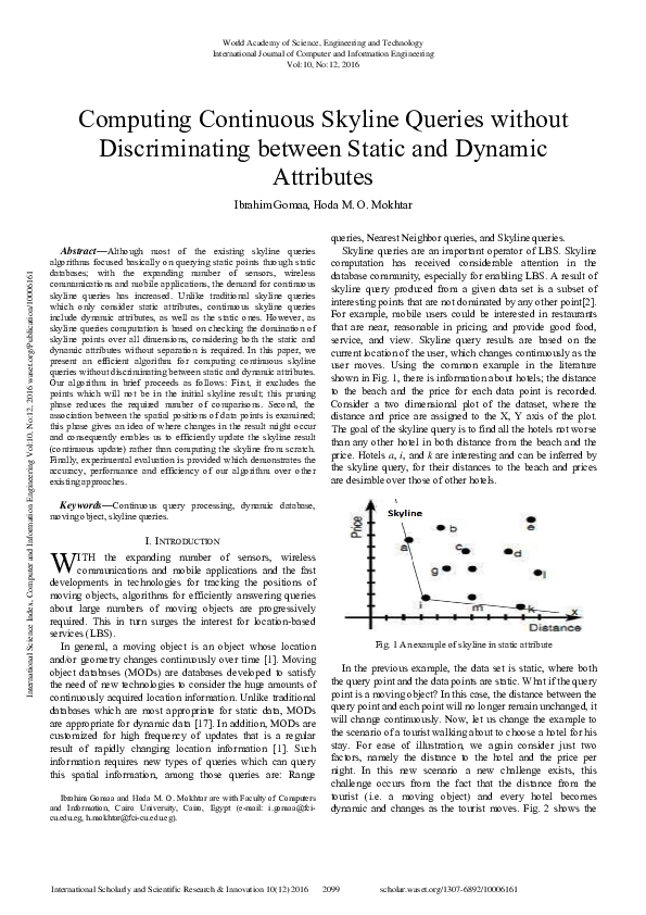 (PDF) Efficient Continuous Skyline Query Algorithm