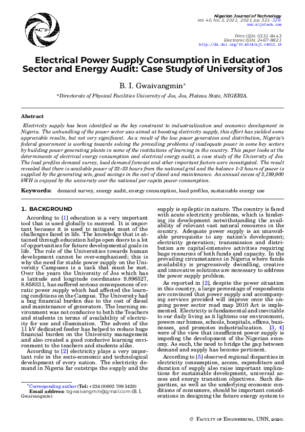 (PDF) Electrical power supply consumption in education sector and ...