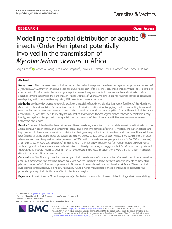 (PDF) Modelling the spatial distribution of aquatic insects (Order ...