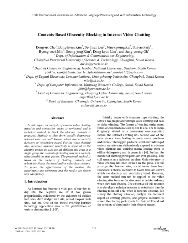 (PDF) Contents-Based Obscenity Blocking in Internet Video Chatting