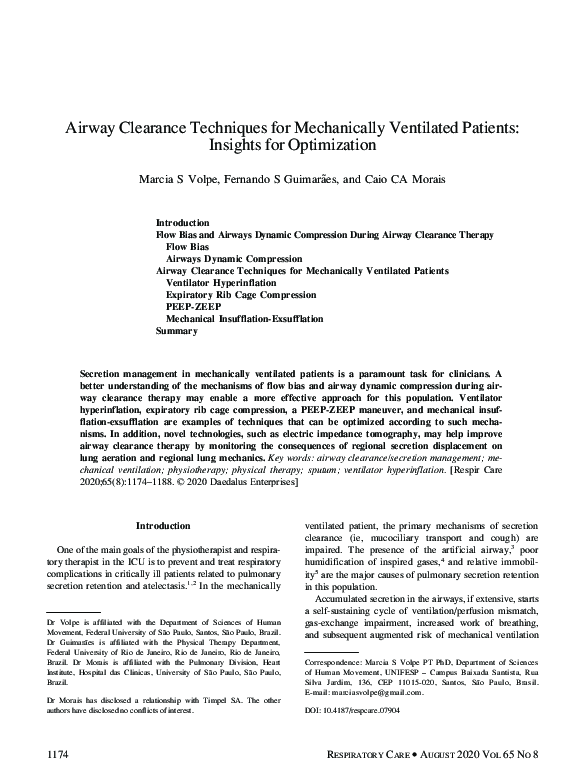 (PDF) Airway Clearance Techniques for Mechanically Ventilated Patients ...