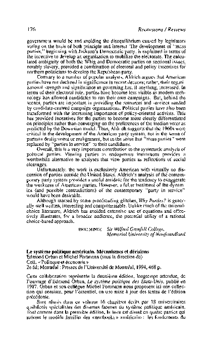 (PDF) Le système politique américain. Mécanismes et décisions Edmond ...
