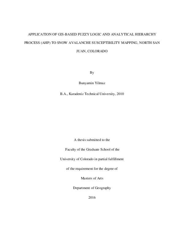 Pdf Application Of Gis Based Fuzzy Logic And Analytical Hierarchy
