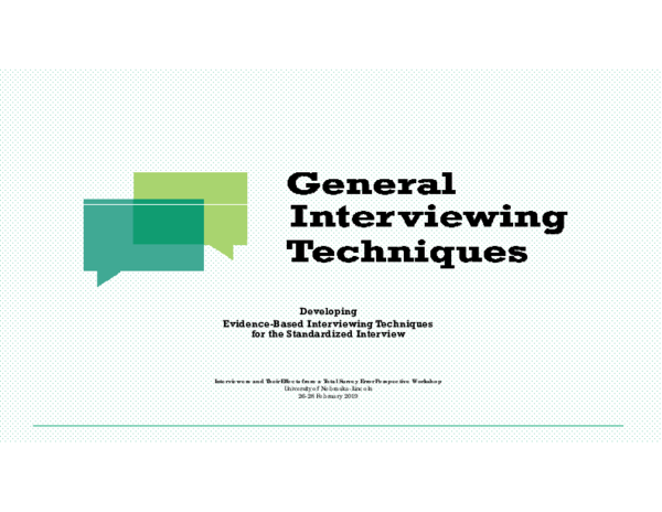 (PDF) General Interviewing Techniques: Developing Evidence-based ...