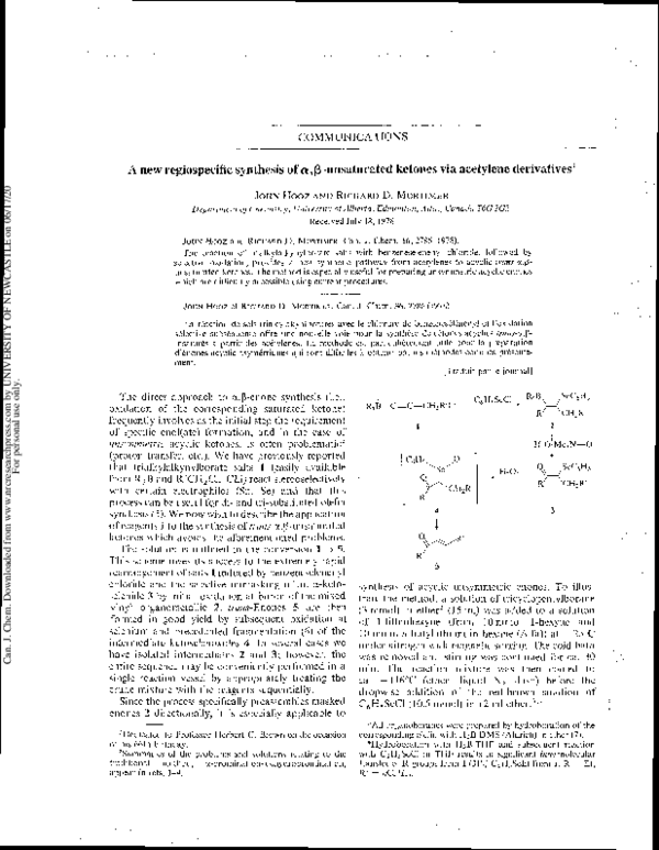 (PDF) A new regiospecific synthesis of α,β-unsaturated ketones via ...