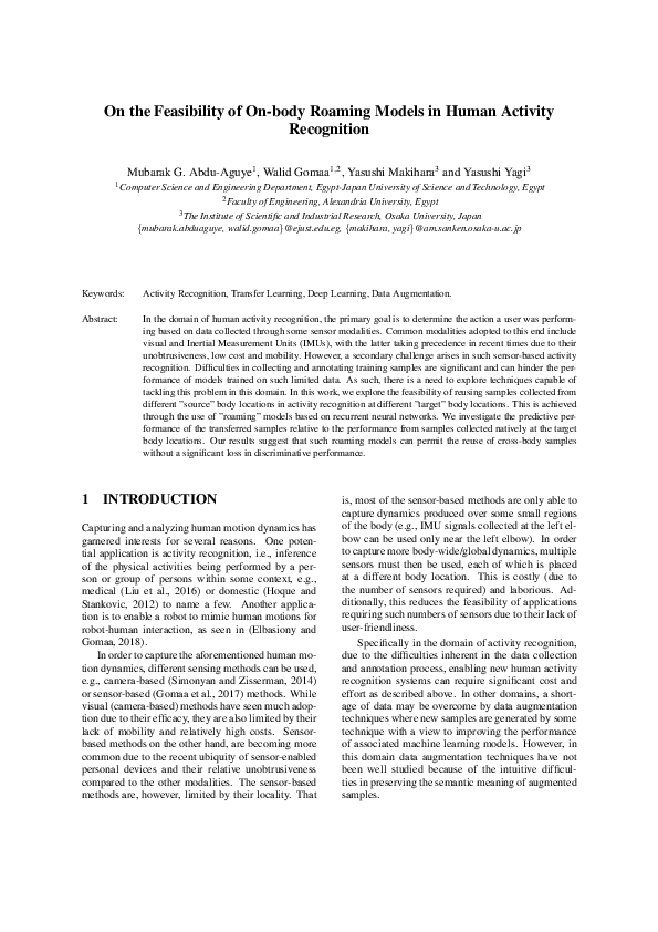 (PDF) On the Feasibility of On-body Roaming Models in Human Activity ...