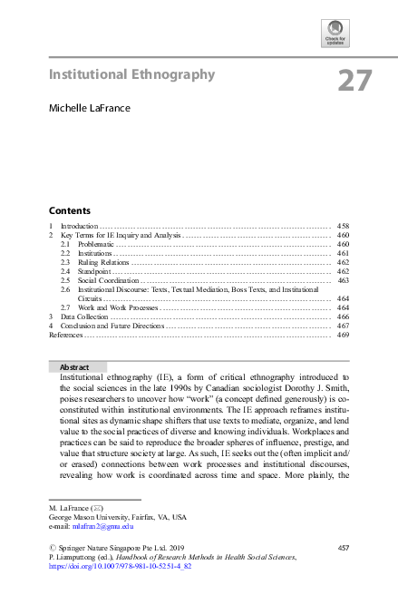 (PDF) Institutional Ethnography