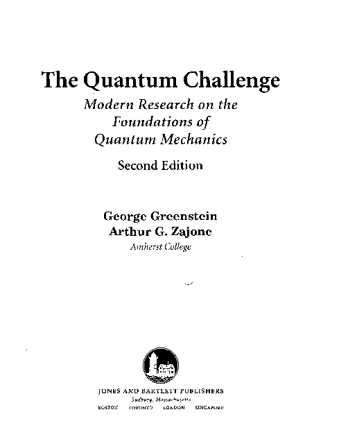 (PDF) The Quantum Challenge: Modern Research on the Foundations of ...