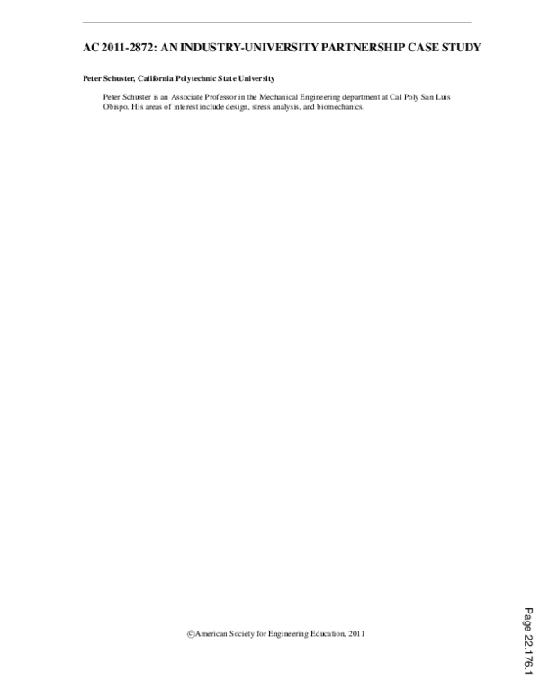 (PDF) An Industry-University Partnership Case Study