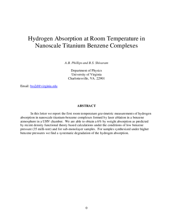 (PDF) Hydrogen absorption at room temperature in nanoscale titanium ...