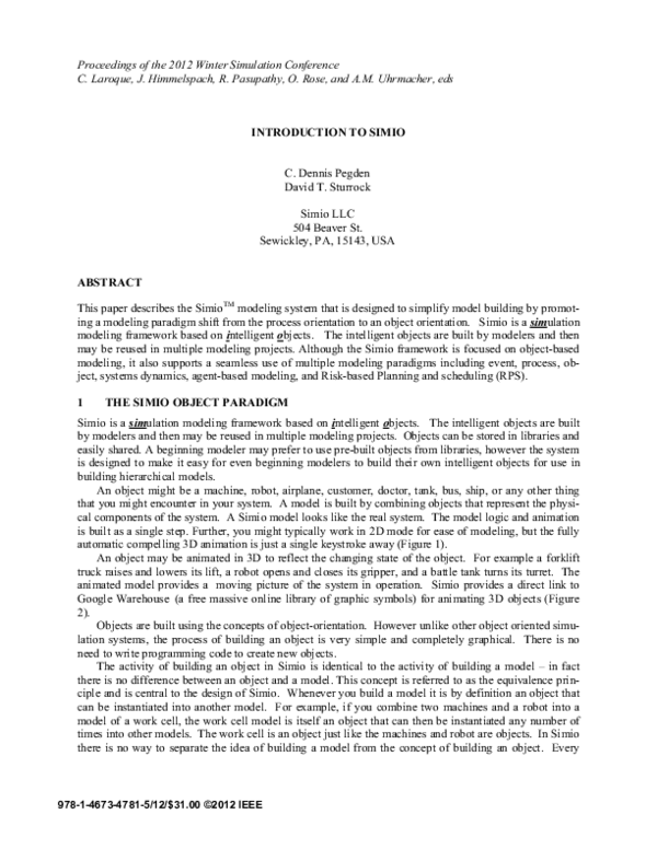 (PDF) Introduction to Simio