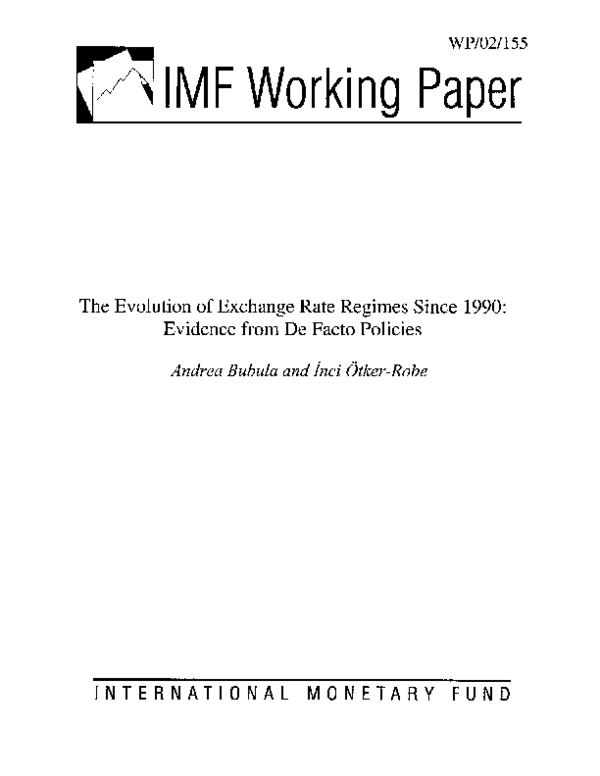 (PDF) The Evolution of Exchange Rate Regimes Since 1990: Evidence from ...