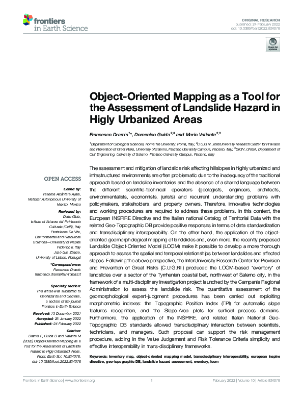 (PDF) Object-Oriented Mapping as a Tool for the Assessment of Landslide Hazard in Higly ...
