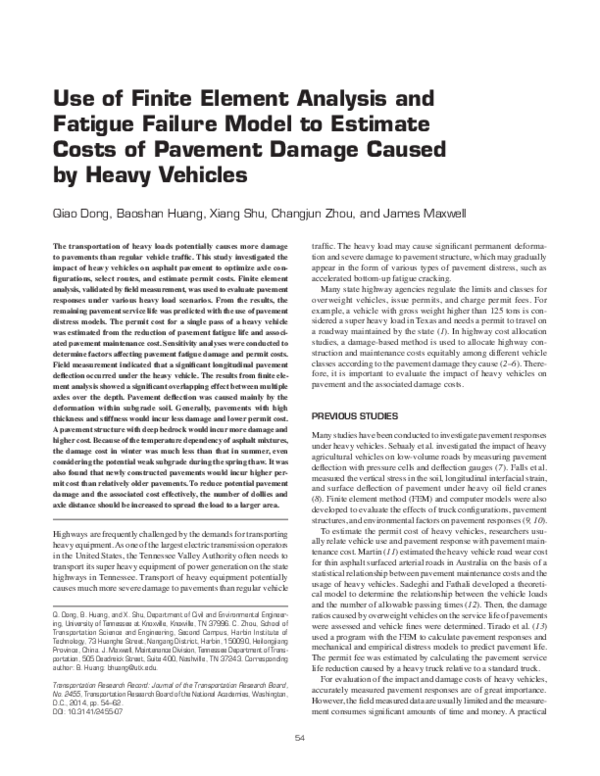 (PDF) Use of Finite Element Analysis and Fatigue Failure Model to ...