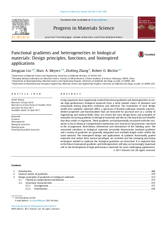 (PDF) Functional gradients and heterogeneities in biological materials ...