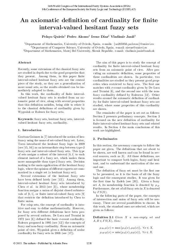 (PDF) An axiomatic definition of cardinality for finite interval-valued ...