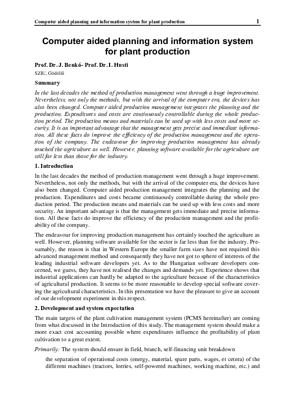 (PDF) Computer Aided Planning and Information System Development in ...