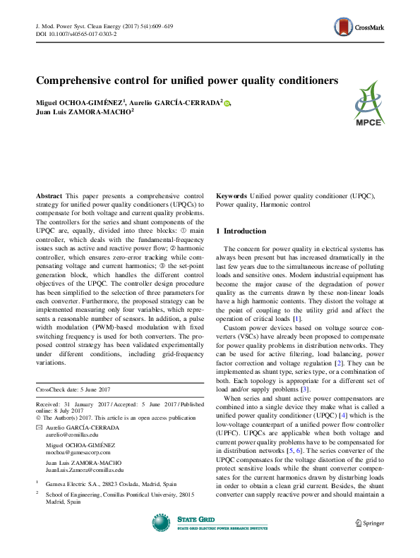 (PDF) Comprehensive control for unified power quality conditioners