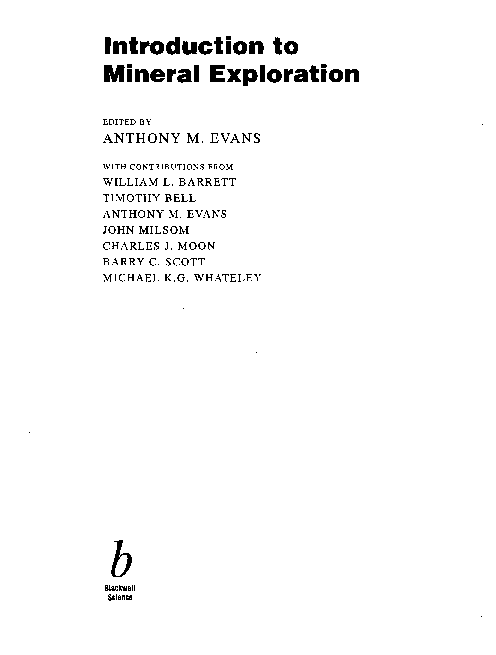 (PDF) Introduction to mineral exploration