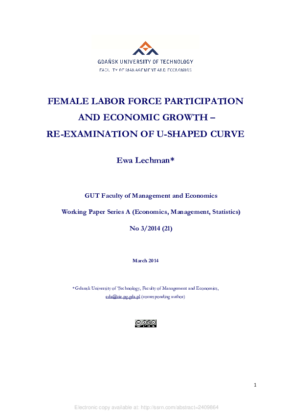 (PDF) Female Labor Force Participation and Economic Development