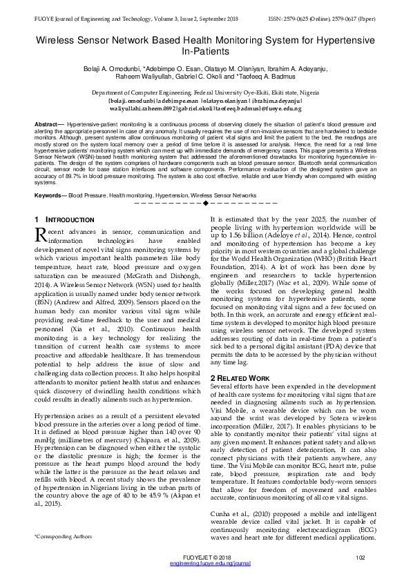 Pdf Wireless Sensor Network Based Health Monitoring System For