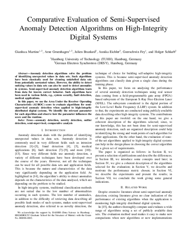 (PDF) Comparative Evaluation of Semi-Supervised Anomaly Detection ...