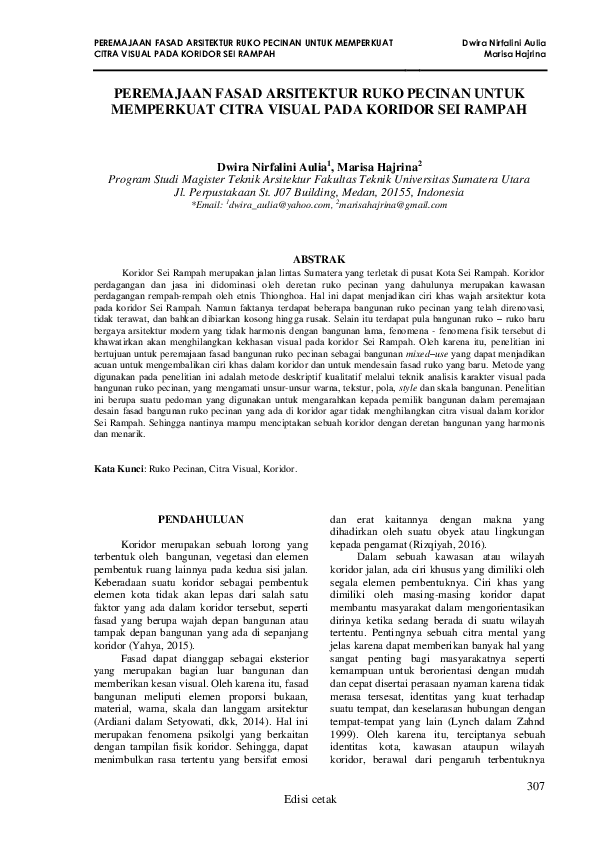 (PDF) Peremajaan Fasad Arsitektur Ruko Pecinan Untuk Memperkuat Citra ...