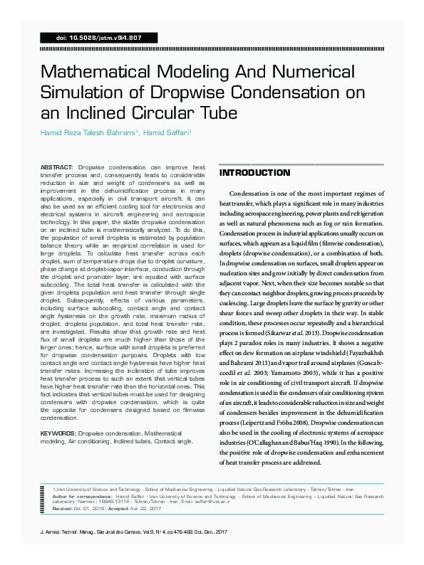 (PDF) Mathematical modeling and numerical simulation of the formation ...