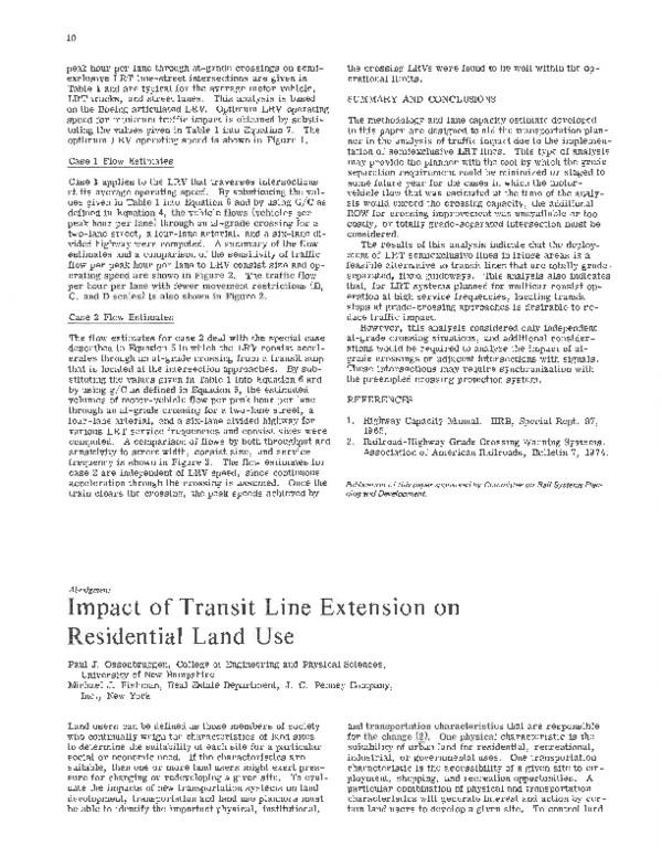 (PDF) Impact of Transit Line Extension on Residential Land Use. Abridgment