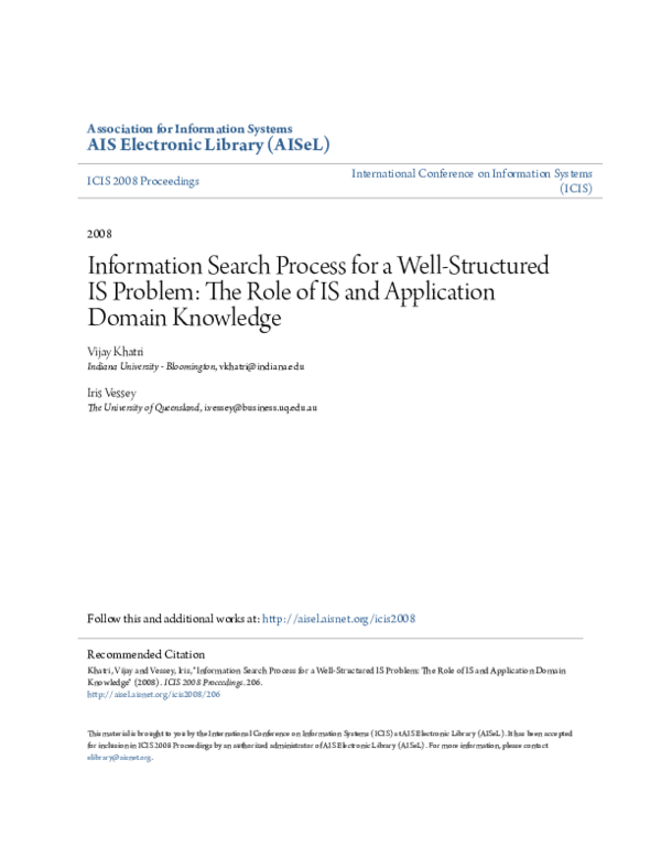 (PDF) Information Use in Solving a Well-Structured IS Problem: The ...