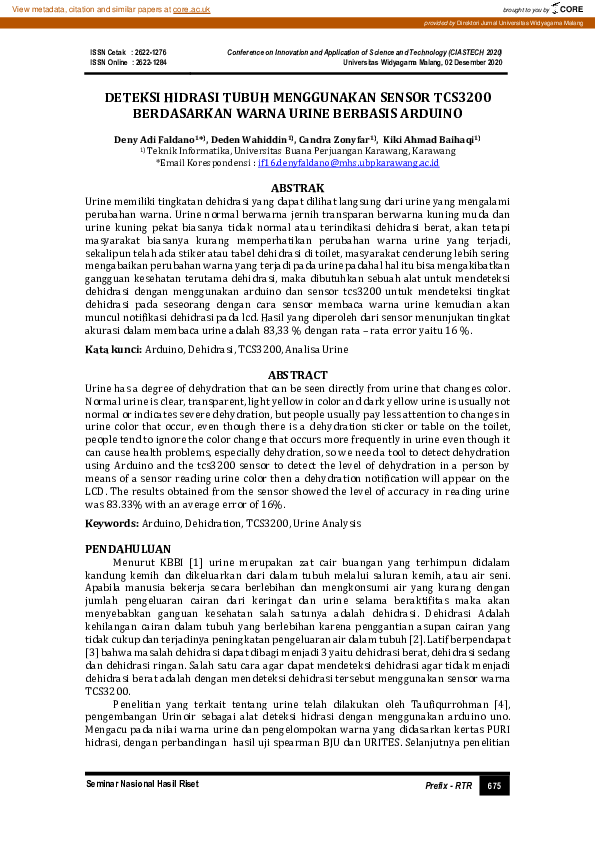 (PDF) Deteksi Hidrasi Tubuh Menggunakan Sensor TCS3200 Berdasarkan ...