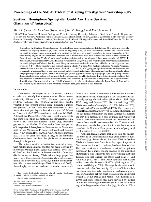 (PDF) Southern Hemisphere Springtails: Could Any Have Survived ...