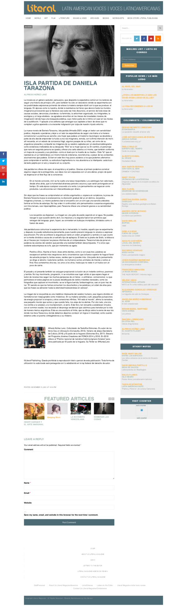 (PDF) ISLA PARTIDA DE DANIELA TARAZONA