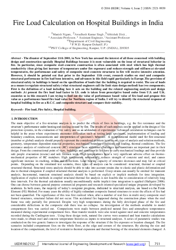 (PDF) Fire Load Calculation on Hospital Buildings in India