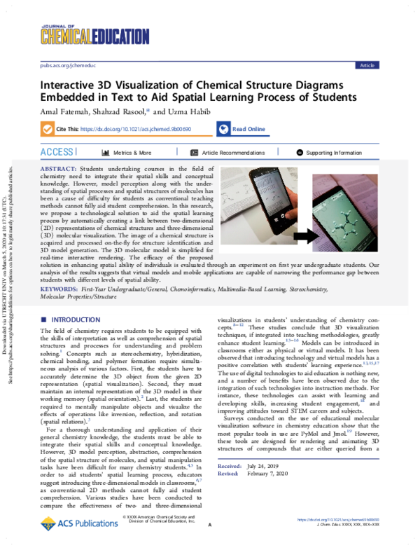 (PDF) Interactive 3D Visualization of Chemical Structure Diagrams ...