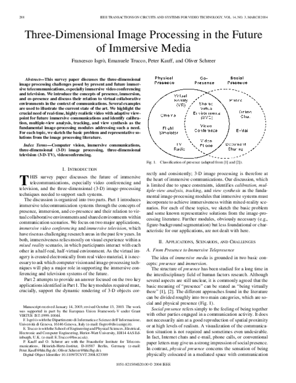 (PDF) Three-Dimensional Image Processing in the Future of Immersive ...