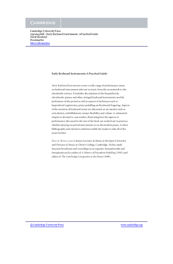 (PDF) Early Keyboard Instruments