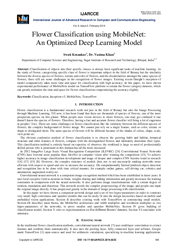 (PDF) Flower Classification using MobileNet: An Optimized Deep Learning ...
