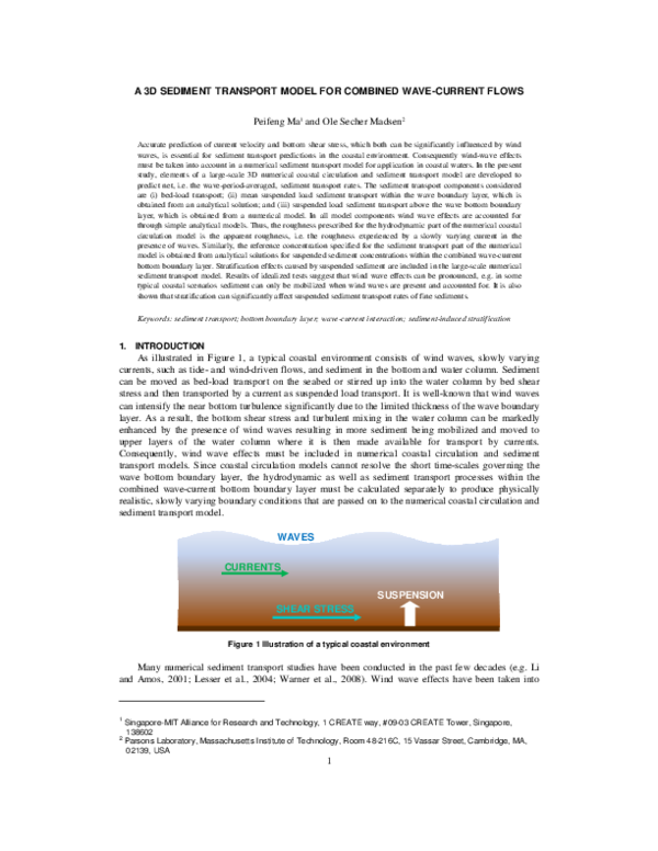 (PDF) 1 a 3D Sediment Transport Model for Combined Wave-Current Flows