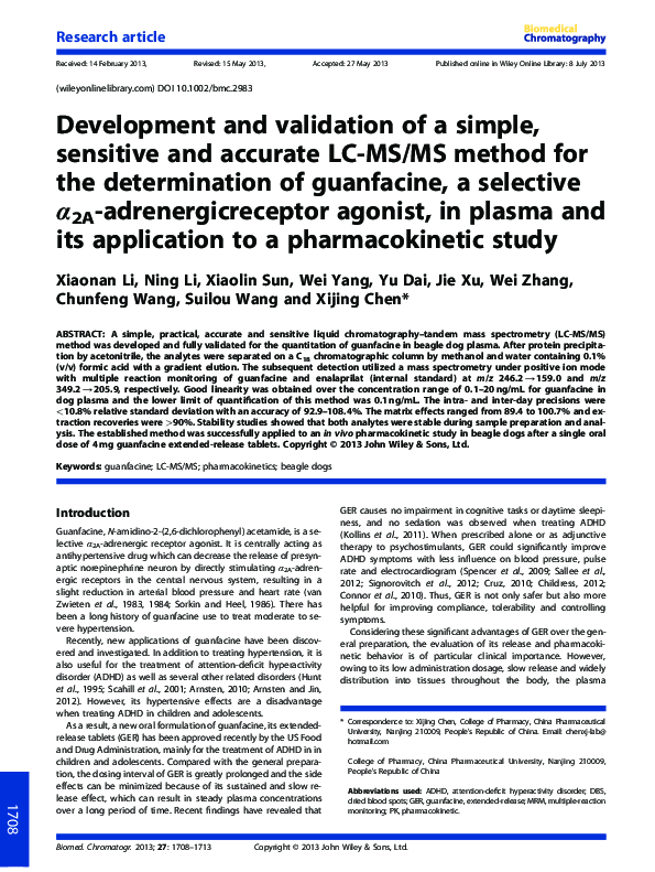 (PDF) Development and validation of a simple, sensitive and accurate LC-MS/MS method for the ...