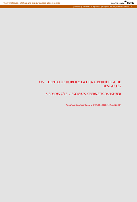 (PDF) Un cuento de robots: La hija cibernética de descartes | Miguel L ...