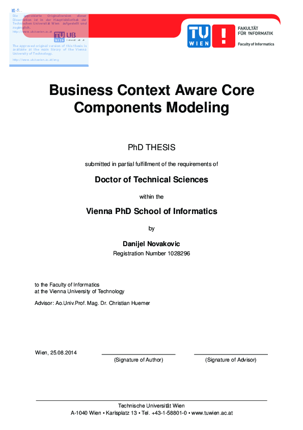 (PDF) Business context aware core components modeling