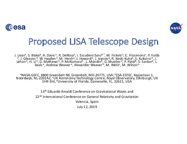 (PDF) Proposed LISA Telescope Design