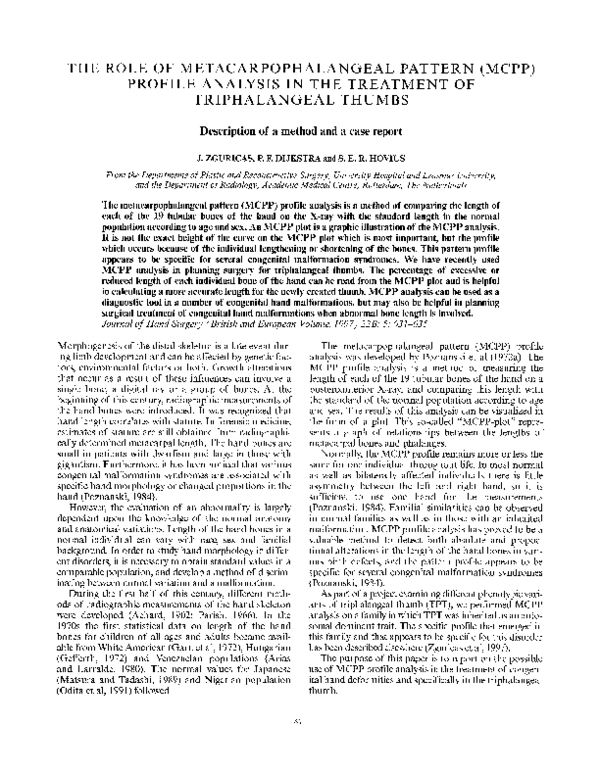 (PDF) The role of metacarpophalangeal pattern (MCPP) profile analysis in the treatment of ...