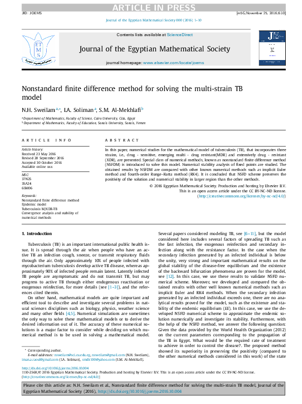 (PDF) Nonstandard finite difference method for solving the multi-strain ...