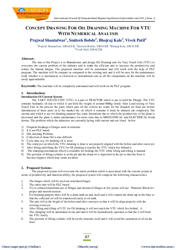 (PDF) Concept Drawing for Oil Draining Machine for Vtu with Numerical ...