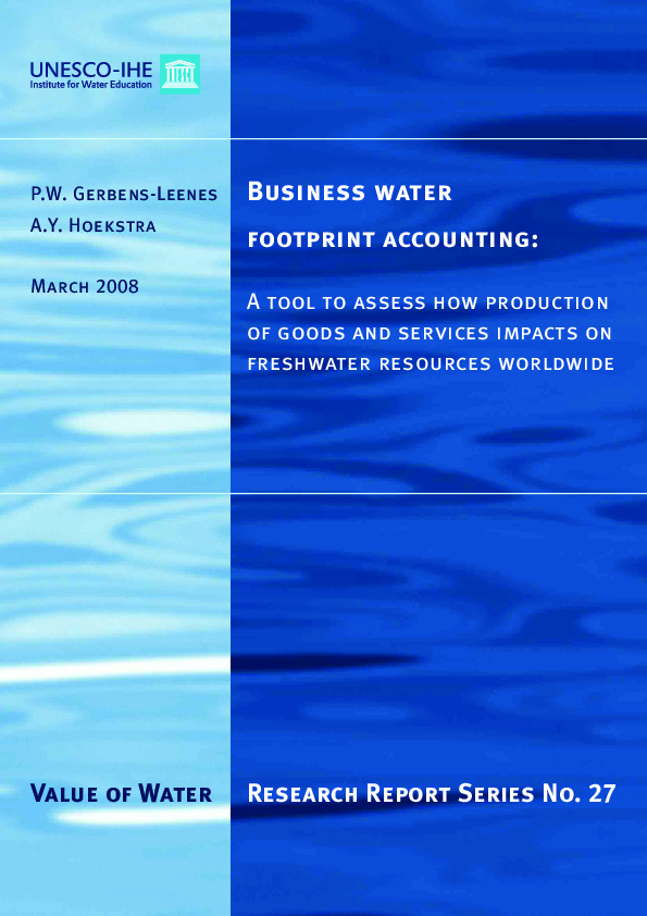 (PDF) Business water footprint accounting: A tool to assess how ...
